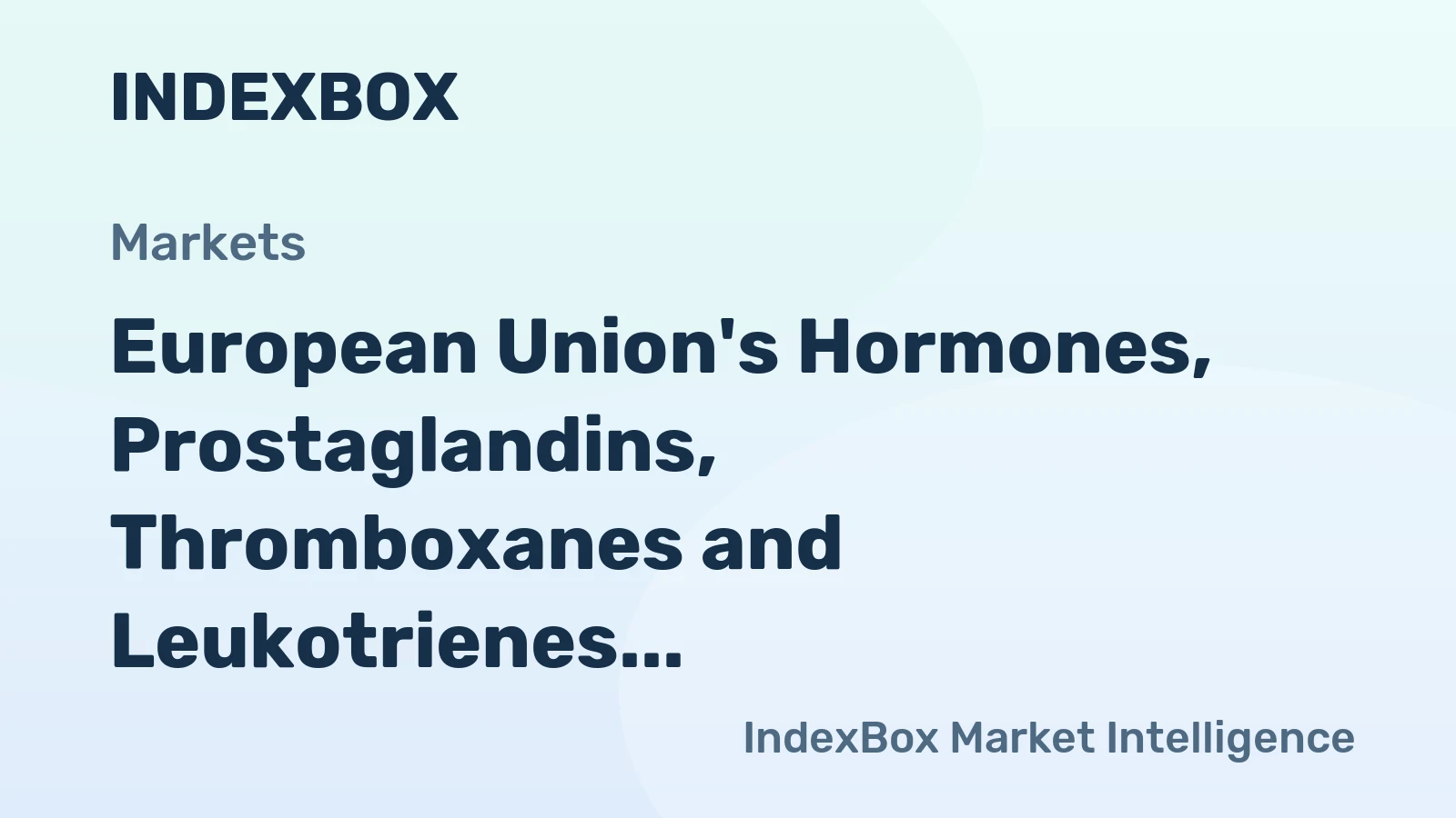 European Union's Hormones, Prostaglandins, Thromboxanes and Leukotrienes Market Set to Grow at CAGR of +1.9% through 2035