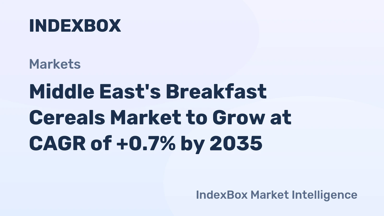 Middle East's Breakfast Cereals Market to Grow at CAGR of +0.7% by 2035