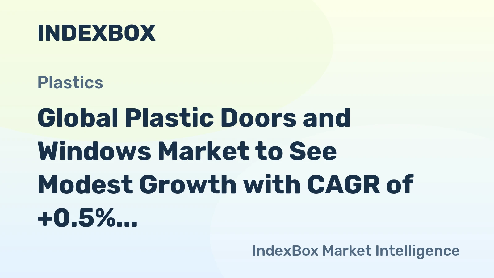 Global Plastic Doors and Windows Market to See Modest Growth with CAGR of +0.5% from 2024 to 2035