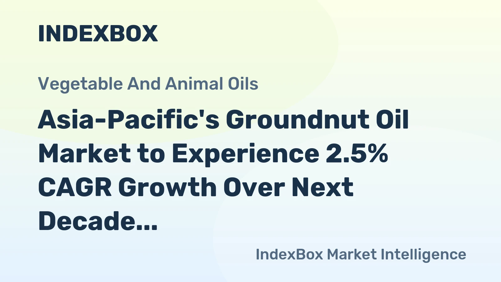 Asia-Pacific's Groundnut Oil Market to Experience 2.5% CAGR Growth Over Next Decade