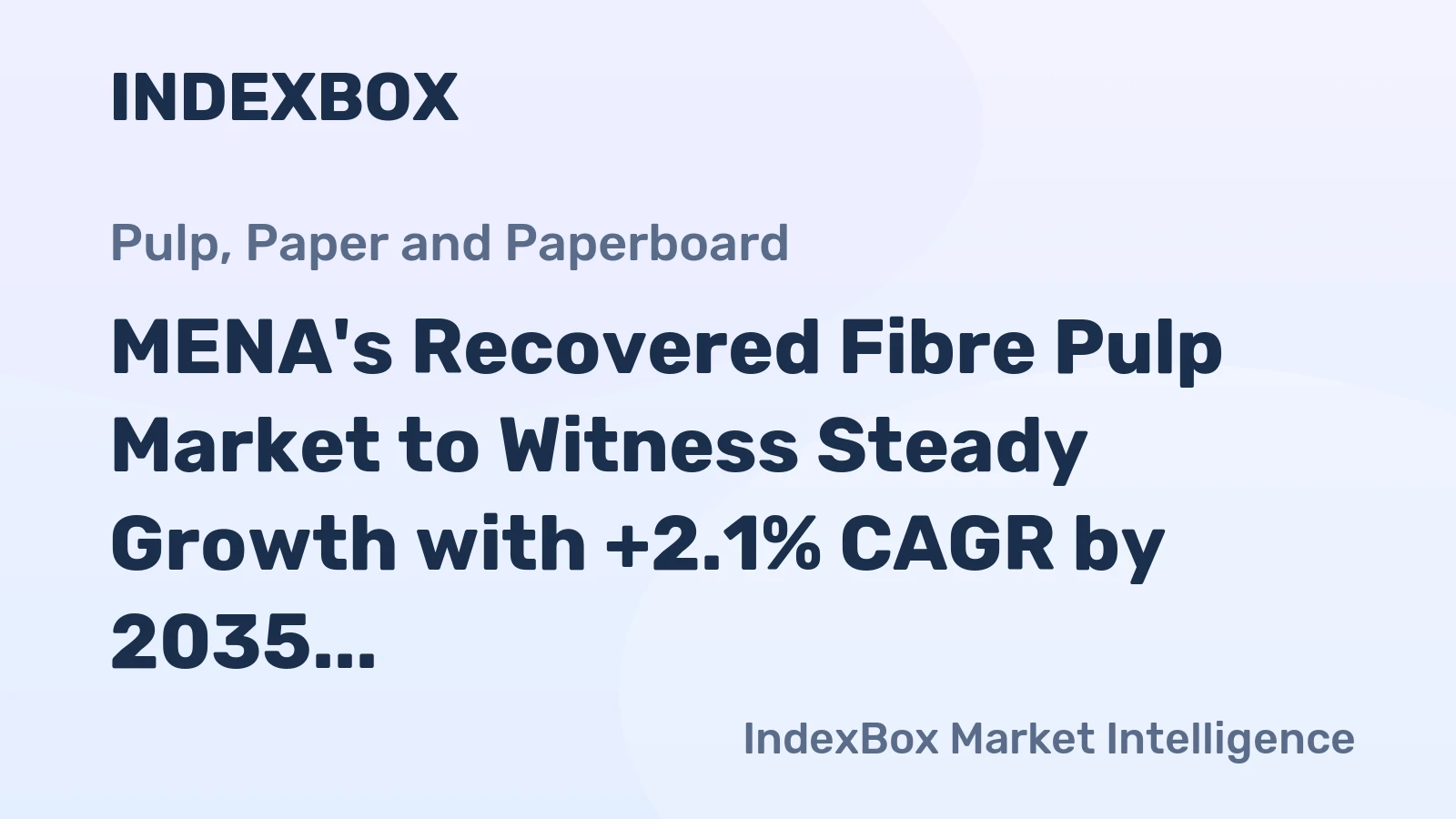 MENA's Recovered Fibre Pulp Market to Witness Steady Growth with +2.1% CAGR by 2035