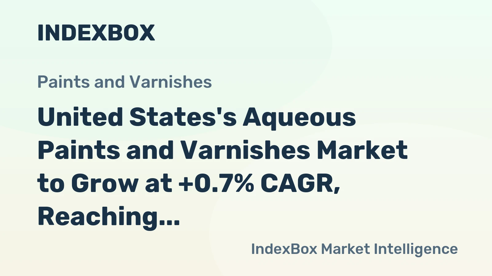 United States's Aqueous Paints and Varnishes Market to Grow at +0.7% CAGR, Reaching $20.4B by 2035