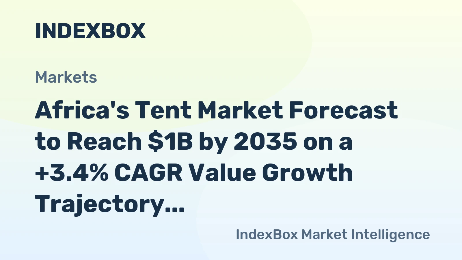 Africa's Tent Market Forecast to Reach $1B by 2035 on a +3.4% CAGR Value Growth Trajectory