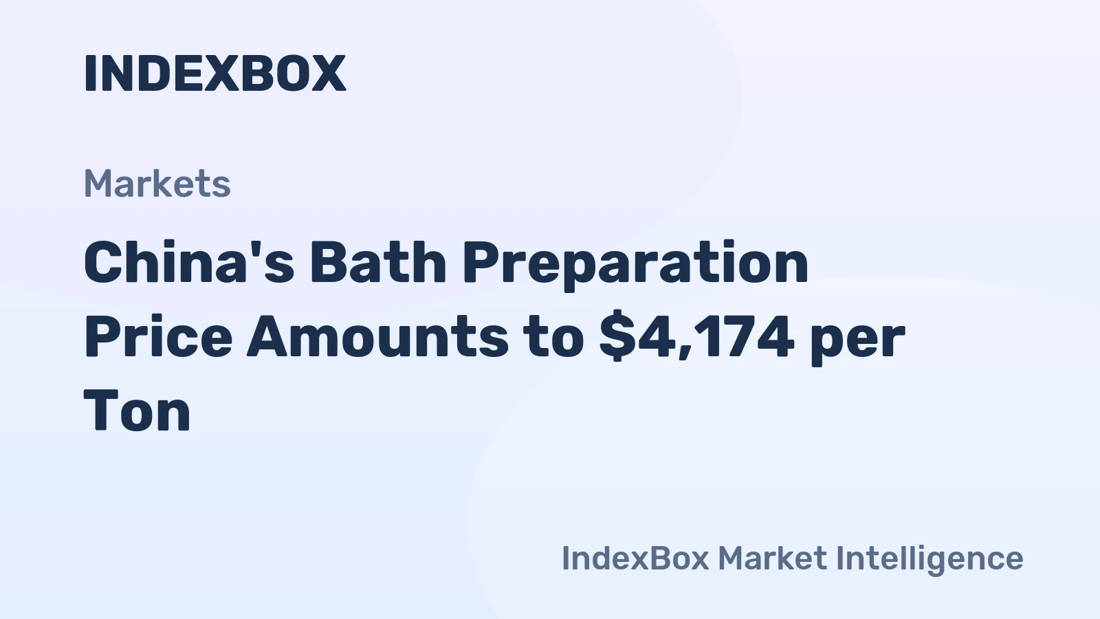 China's Bath Preparation Price Amounts to $4,174 per Ton
