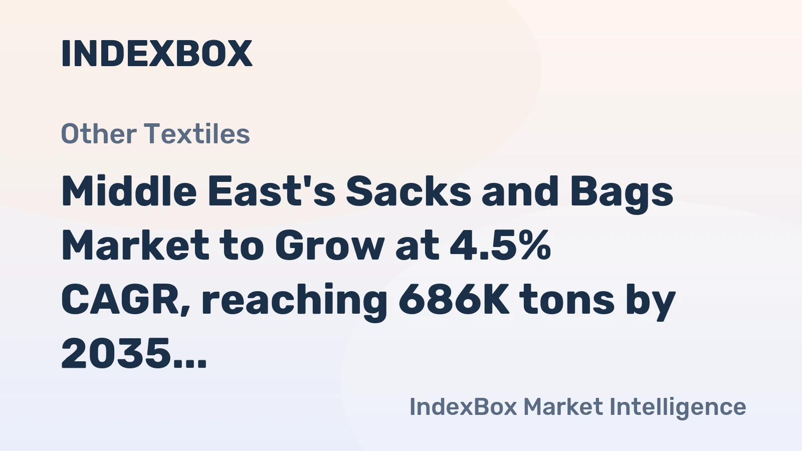 Middle East's Sacks and Bags Market to Grow at 4.5% CAGR, reaching 686K tons by 2035