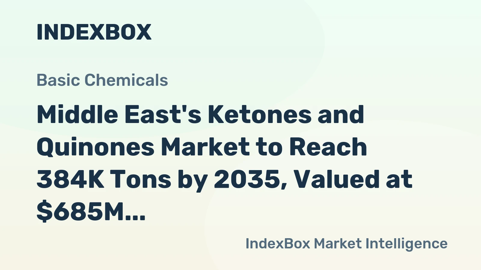 Middle East's Ketones and Quinones Market to Reach 384K Tons by 2035, Valued at $685M