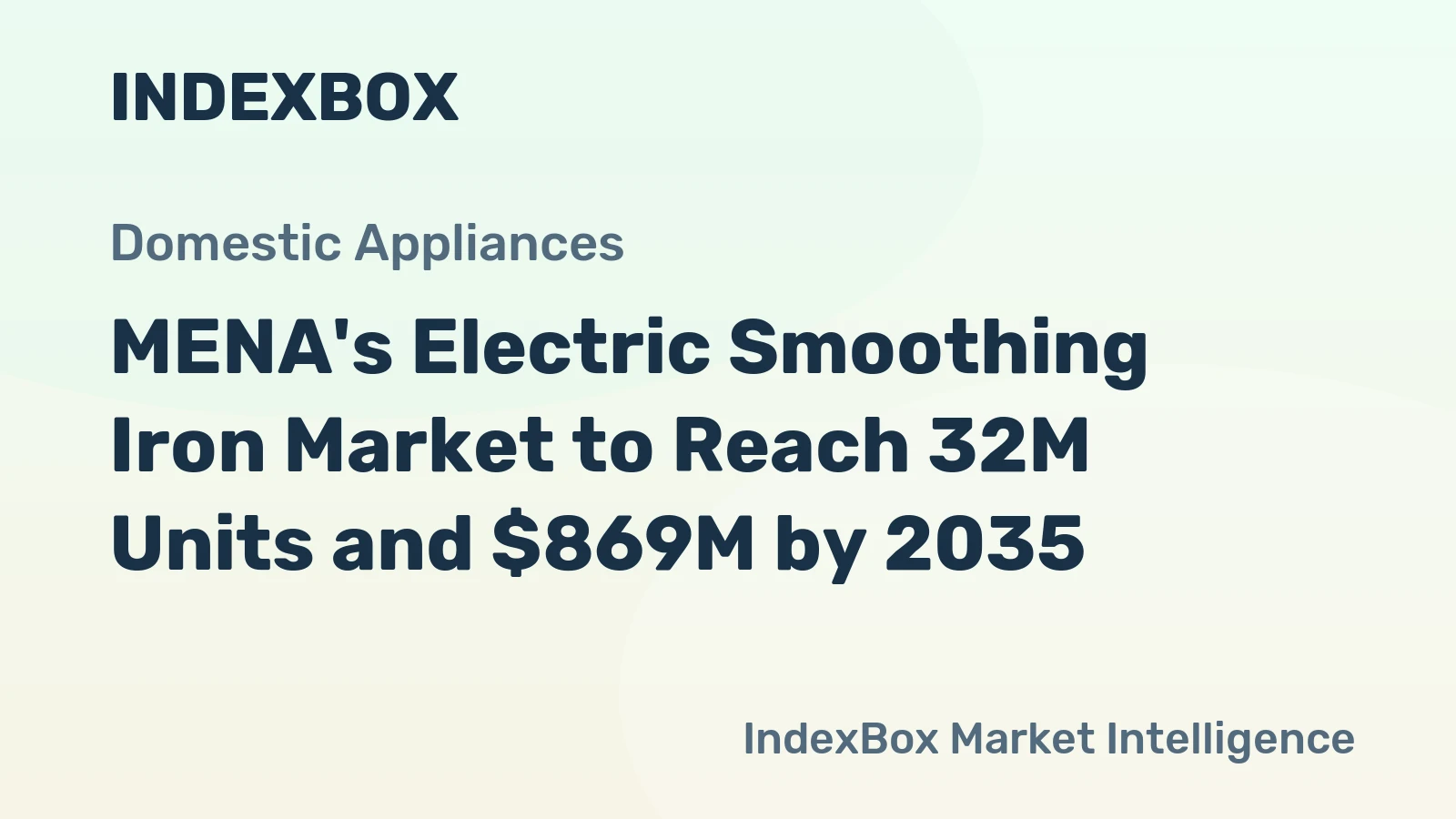 MENA's Electric Smoothing Iron Market to Reach 32M Units and $869M by 2035