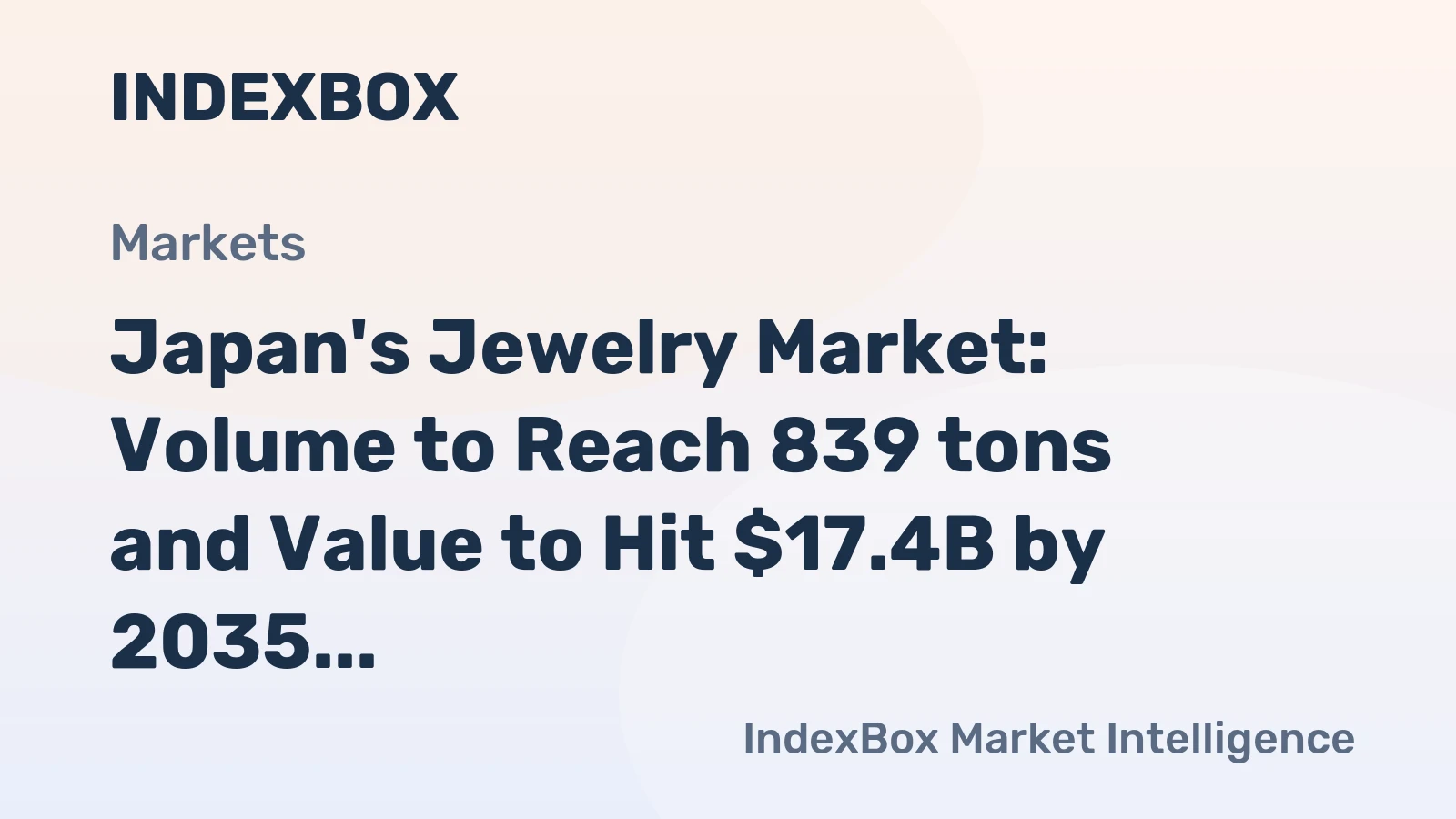 Japan's Jewelry Market: Volume to Reach 839 tons and Value to Hit $17.4B by 2035