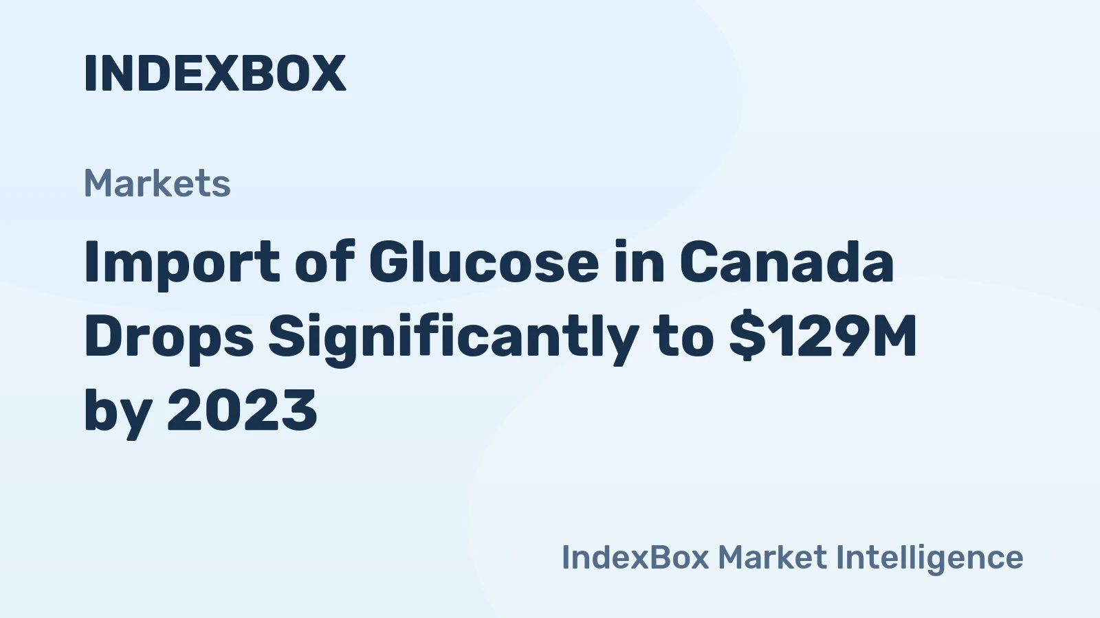 Import of Glucose in Canada Drops Significantly to $129M by 2023
