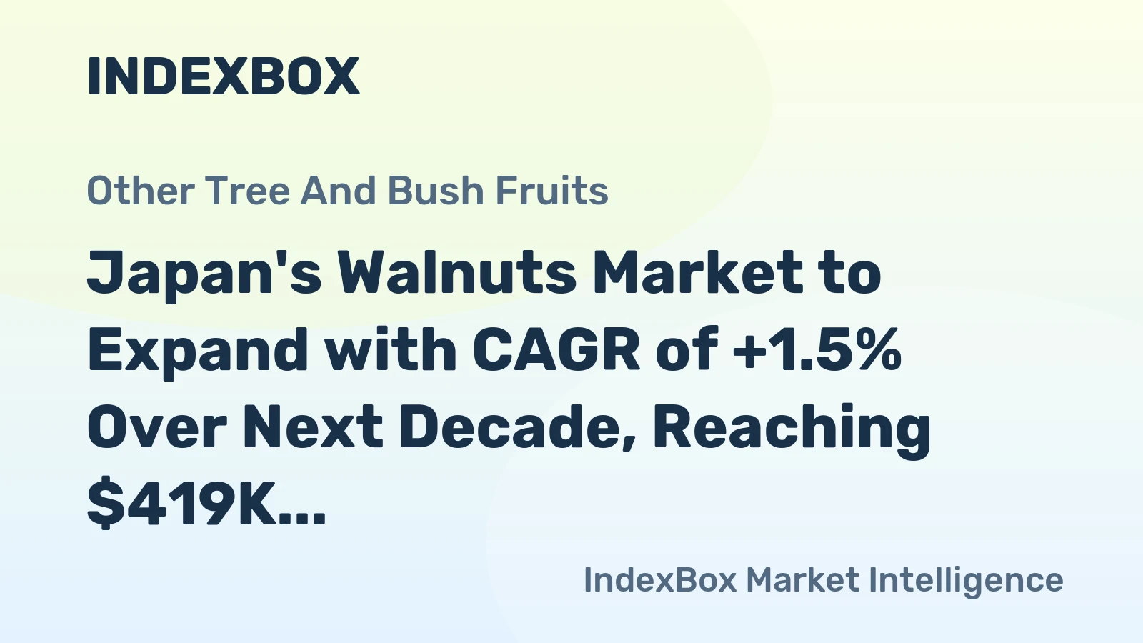 Japan's Walnuts Market to Expand with CAGR of +1.5% Over Next Decade, Reaching $419K by 2035