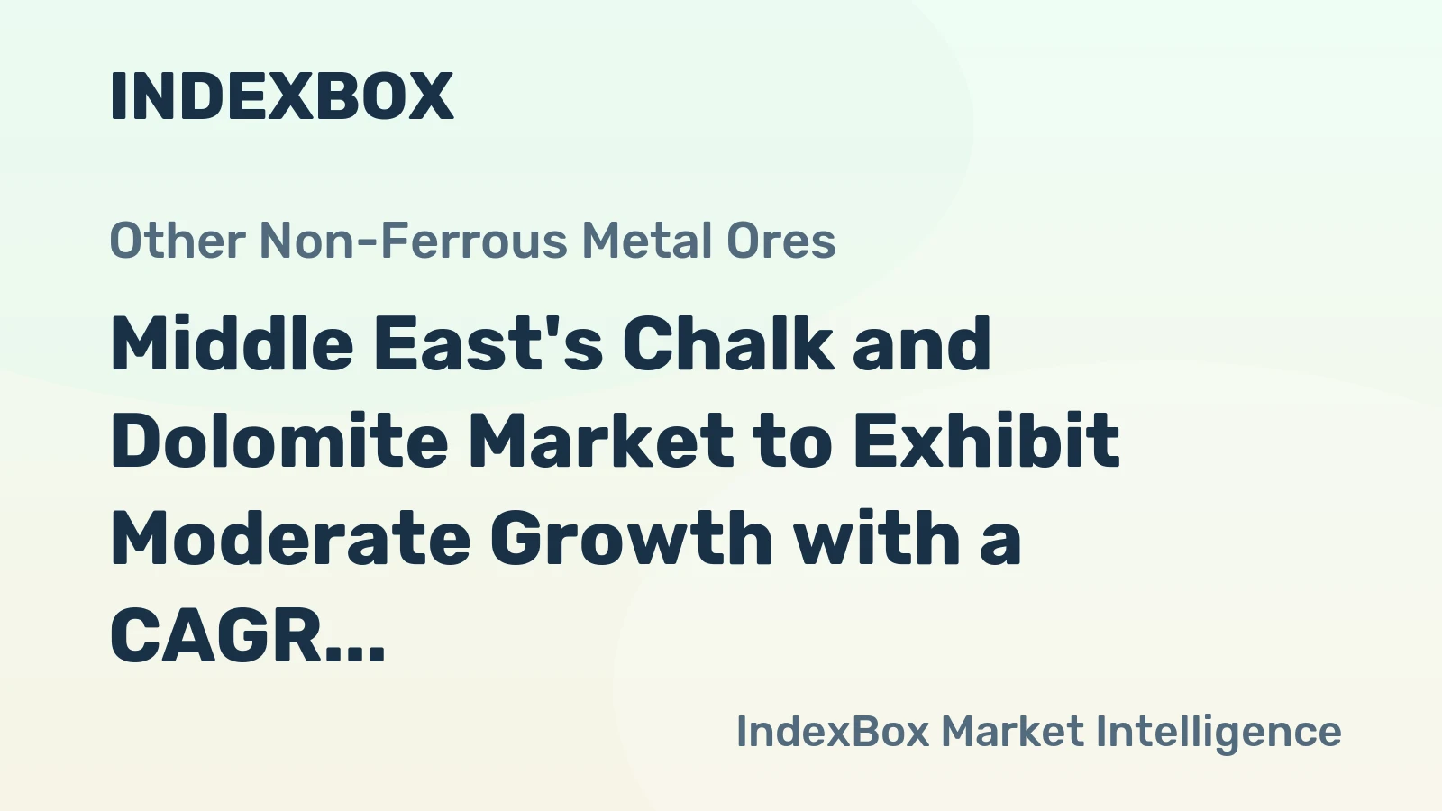 Middle East's Chalk and Dolomite Market to Exhibit Moderate Growth with a CAGR of +1.6% from 2024-2035