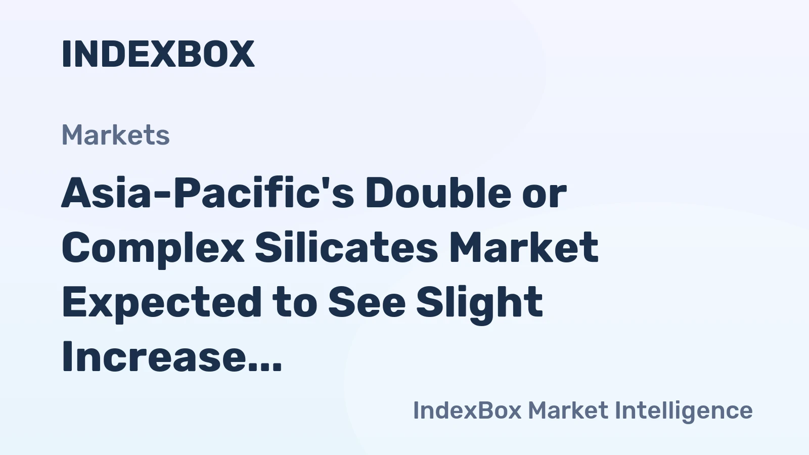 Asia-Pacific's Double or Complex Silicates Market Expected to See Slight Increase in Volume, Reaching 1M Tons by 2035