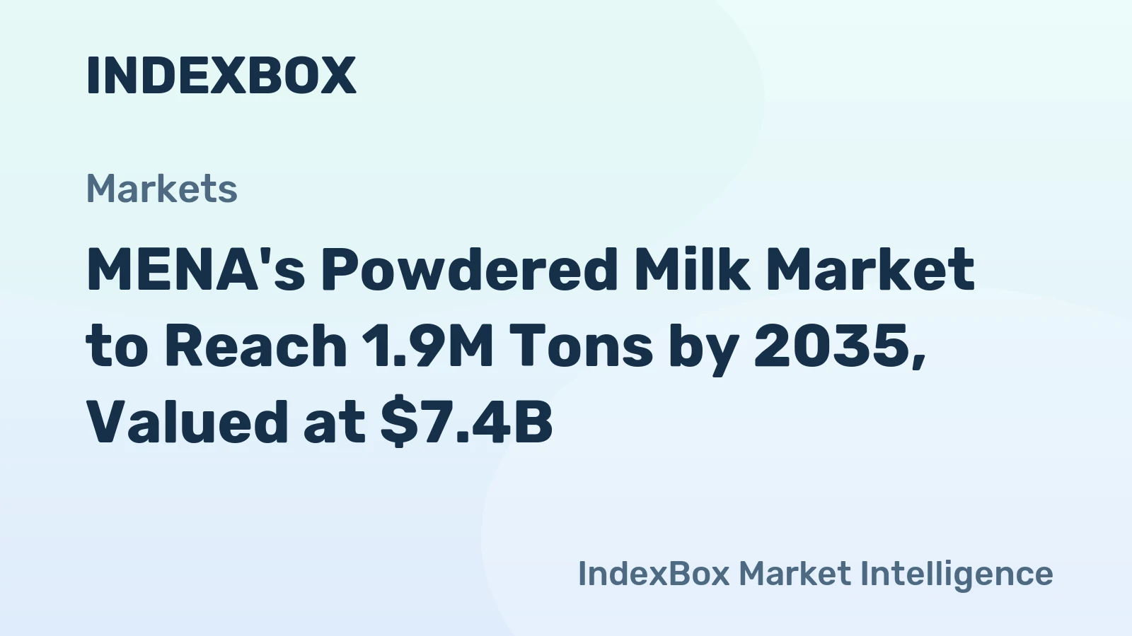 MENA's Powdered Milk Market to Reach 1.9M Tons by 2035, Valued at $7.4B