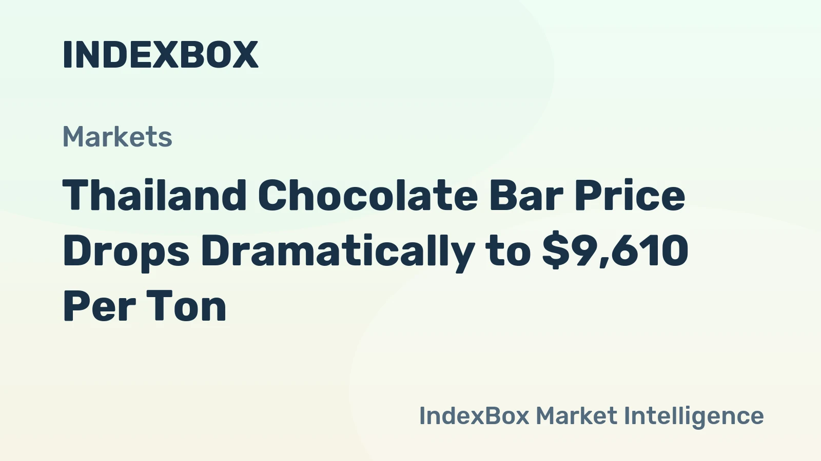 Thailand Chocolate Bar Price Drops Dramatically to $9,610 Per Ton