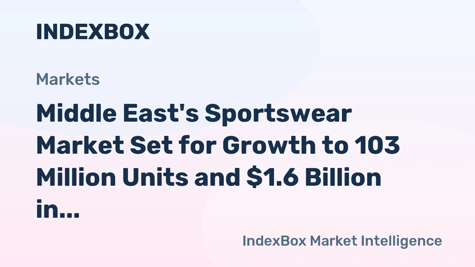 Middle East's Sportswear Market Set for Growth to 103 Million Units and $1.6 Billion in Value