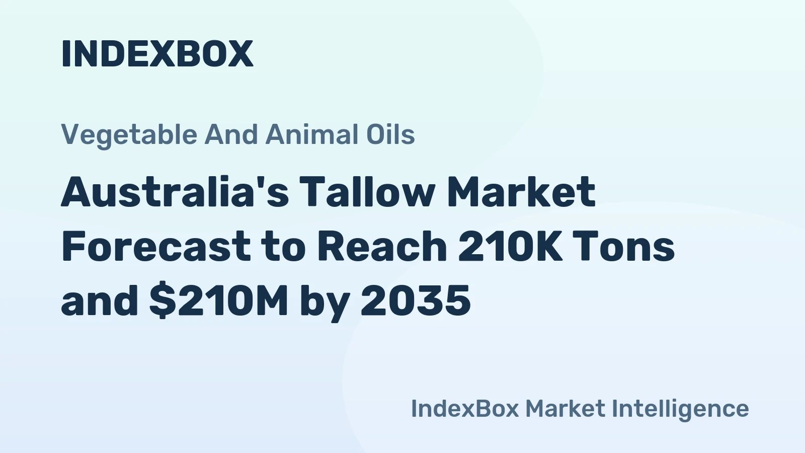 Australia's Tallow Market Forecast to Reach 210K Tons and $210M by 2035