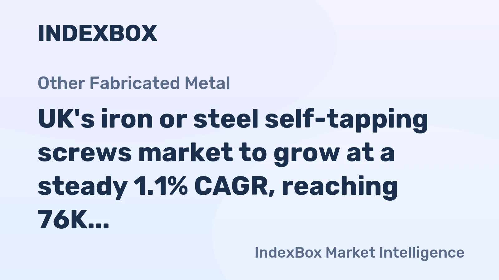 UK's iron or steel self-tapping screws market to grow at a steady 1.1% CAGR, reaching 76K tons by 2035.