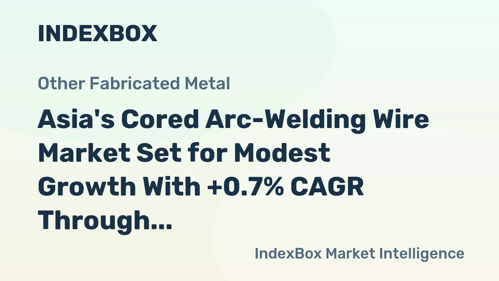 Asia's Cored Arc-Welding Wire Market Set for Modest Growth With +0.7% CAGR Through 2035