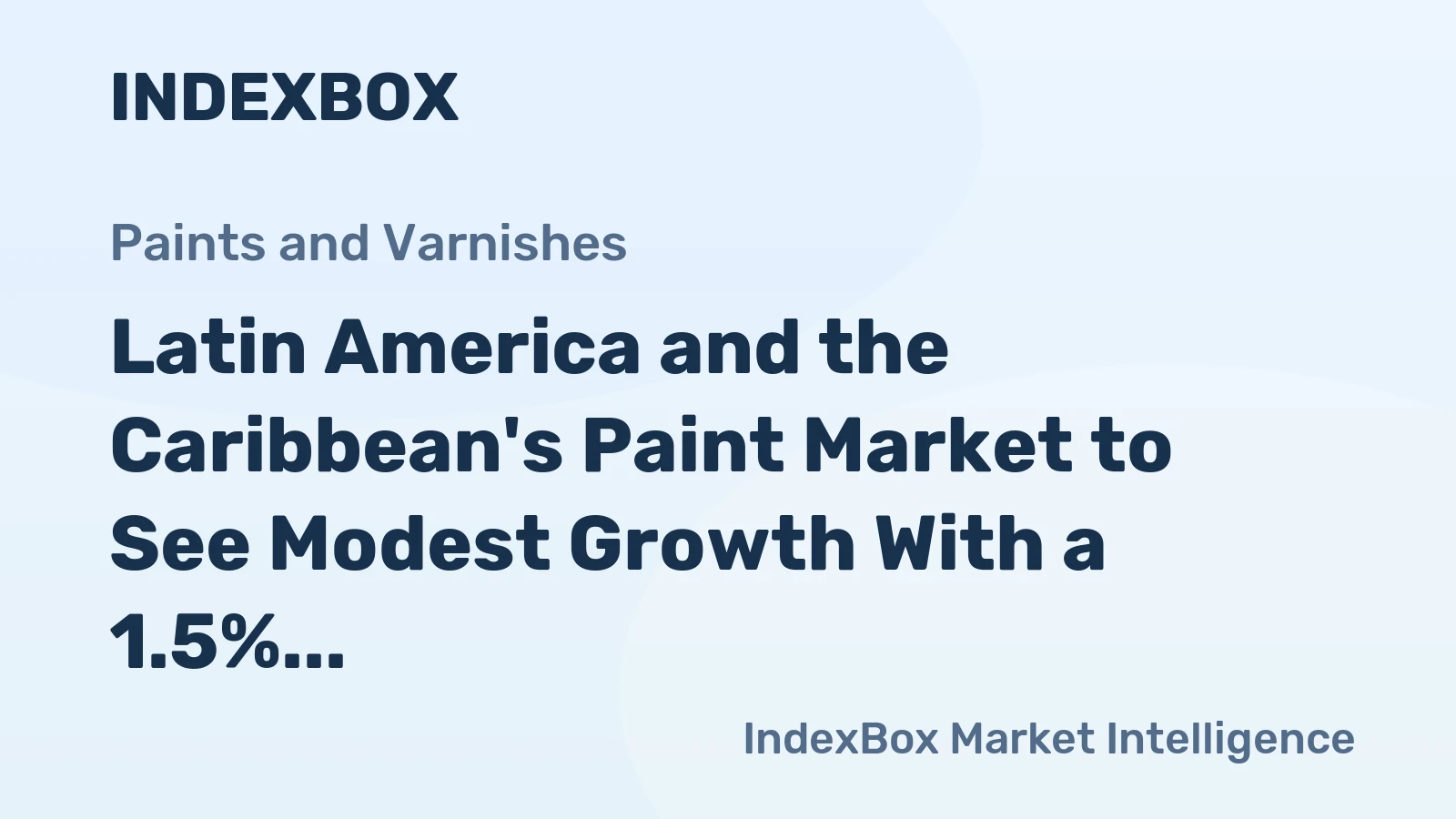 Latin America and the Caribbean's Paint Market to See Modest Growth With a 1.5% Value CAGR Through 2035