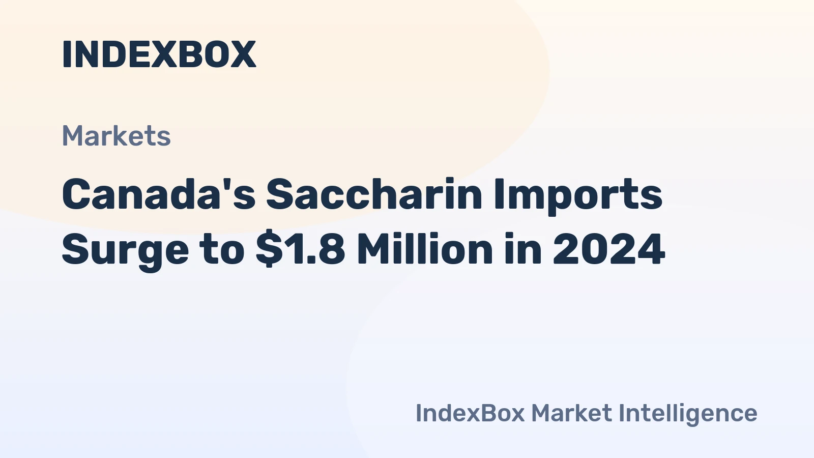 Canada's Saccharin Imports Surge to $1.8 Million in 2024
