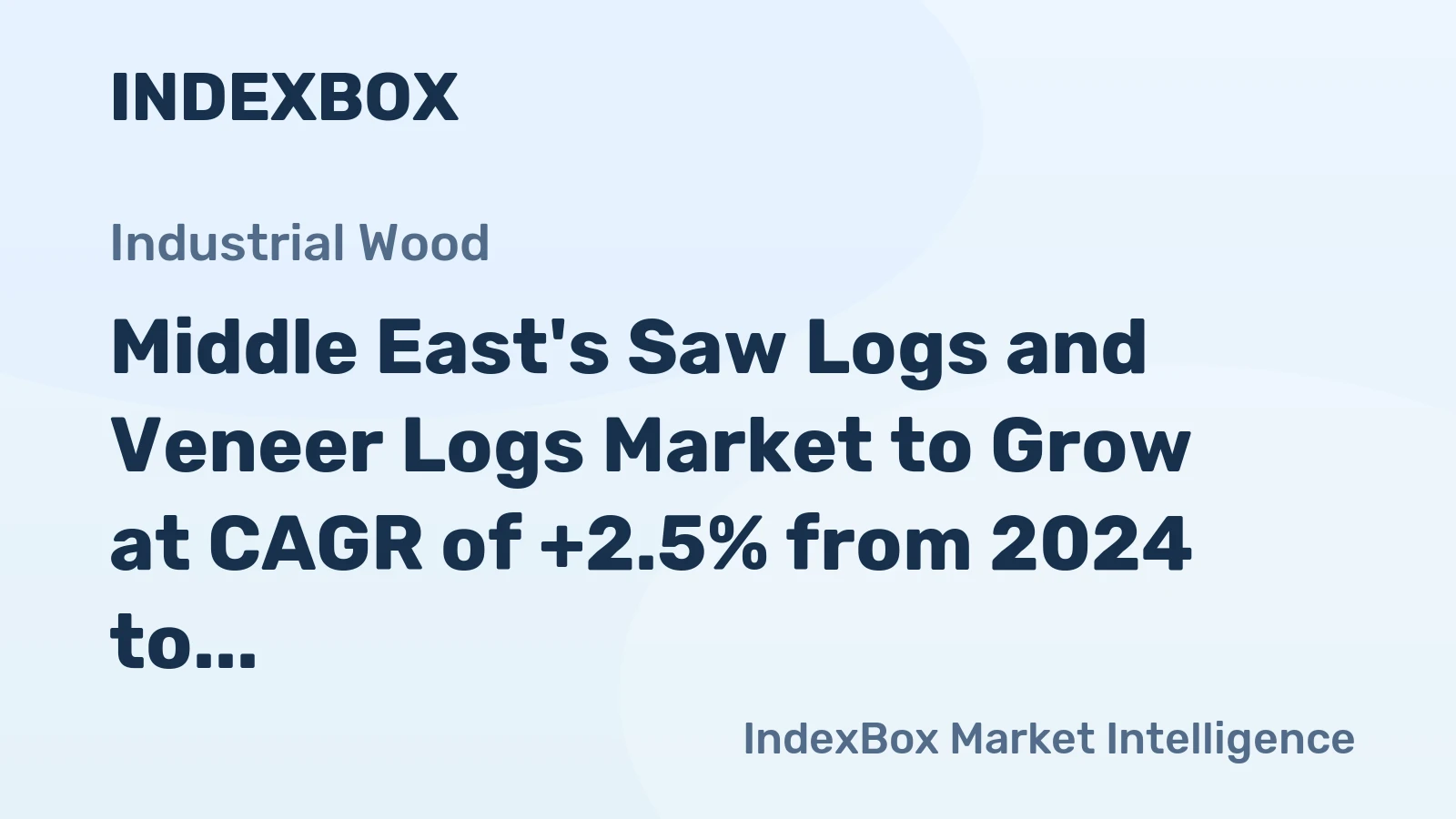 Middle East's Saw Logs and Veneer Logs Market to Grow at CAGR of +2.5% from 2024 to 2035