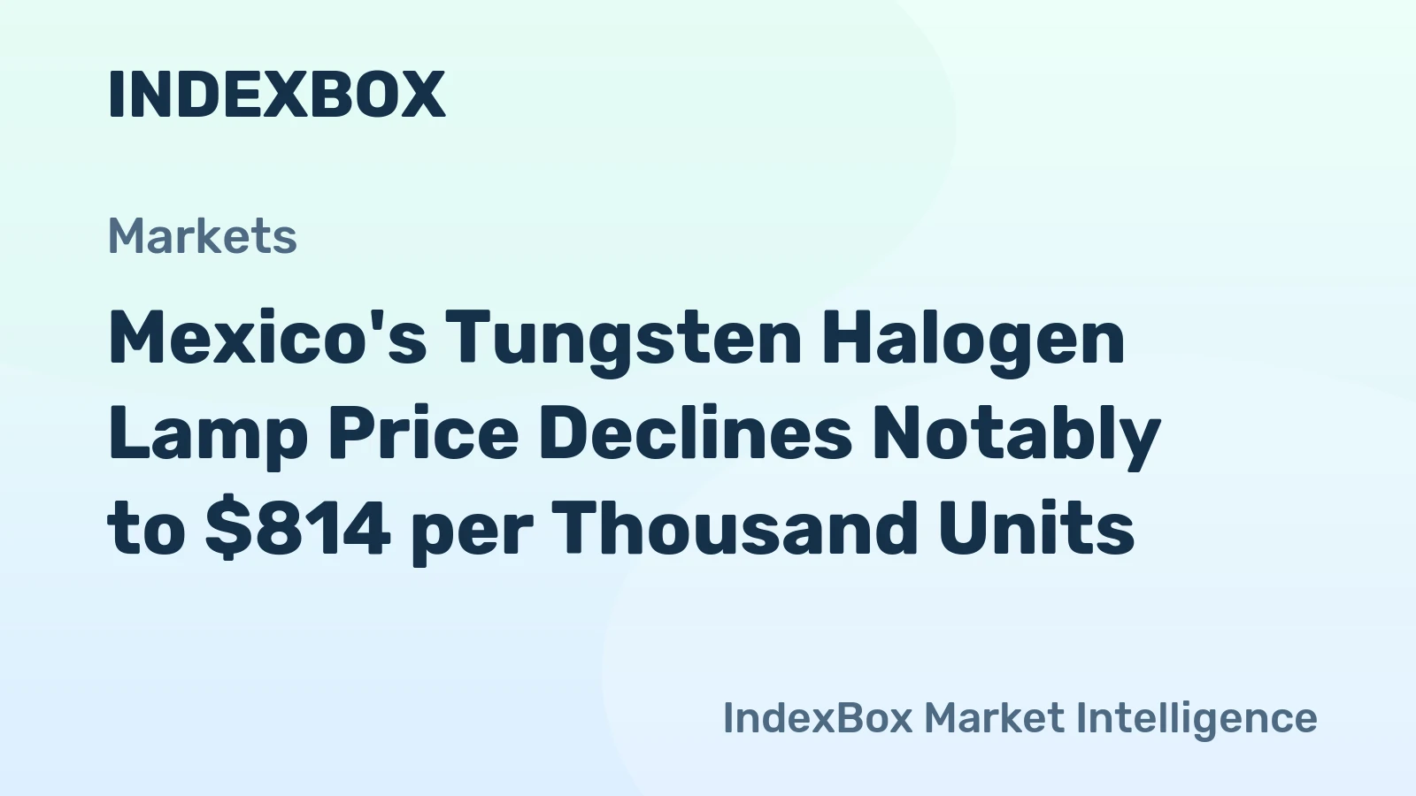 Mexico's Tungsten Halogen Lamp Price Declines Notably to $814 per Thousand Units