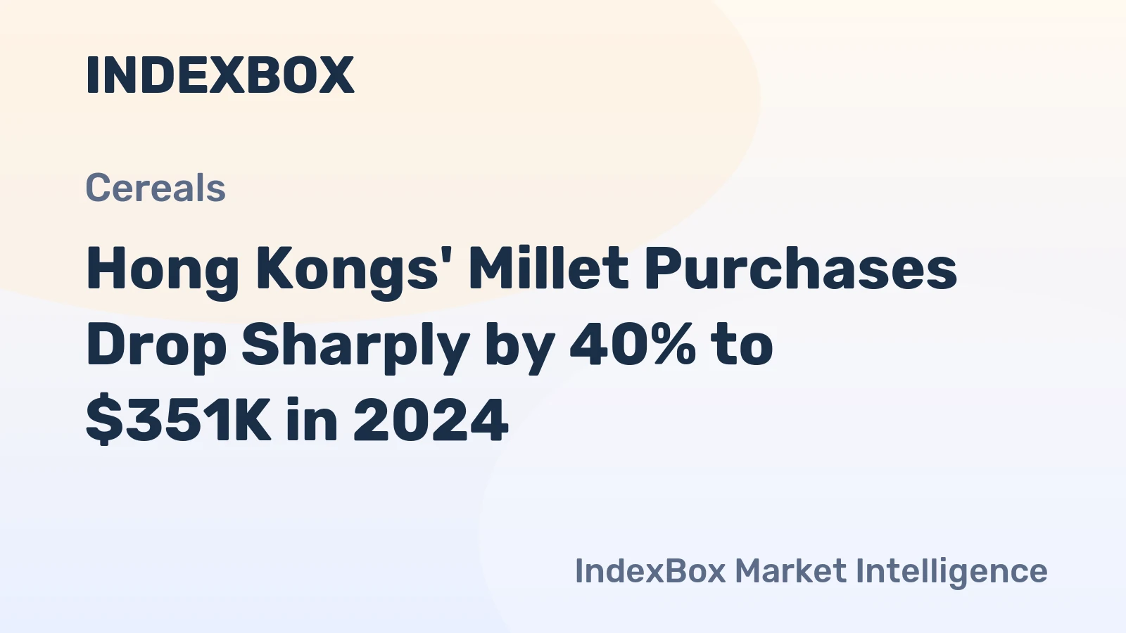 Hong Kongs' Millet Purchases Drop Sharply by 40% to $351K in 2024
