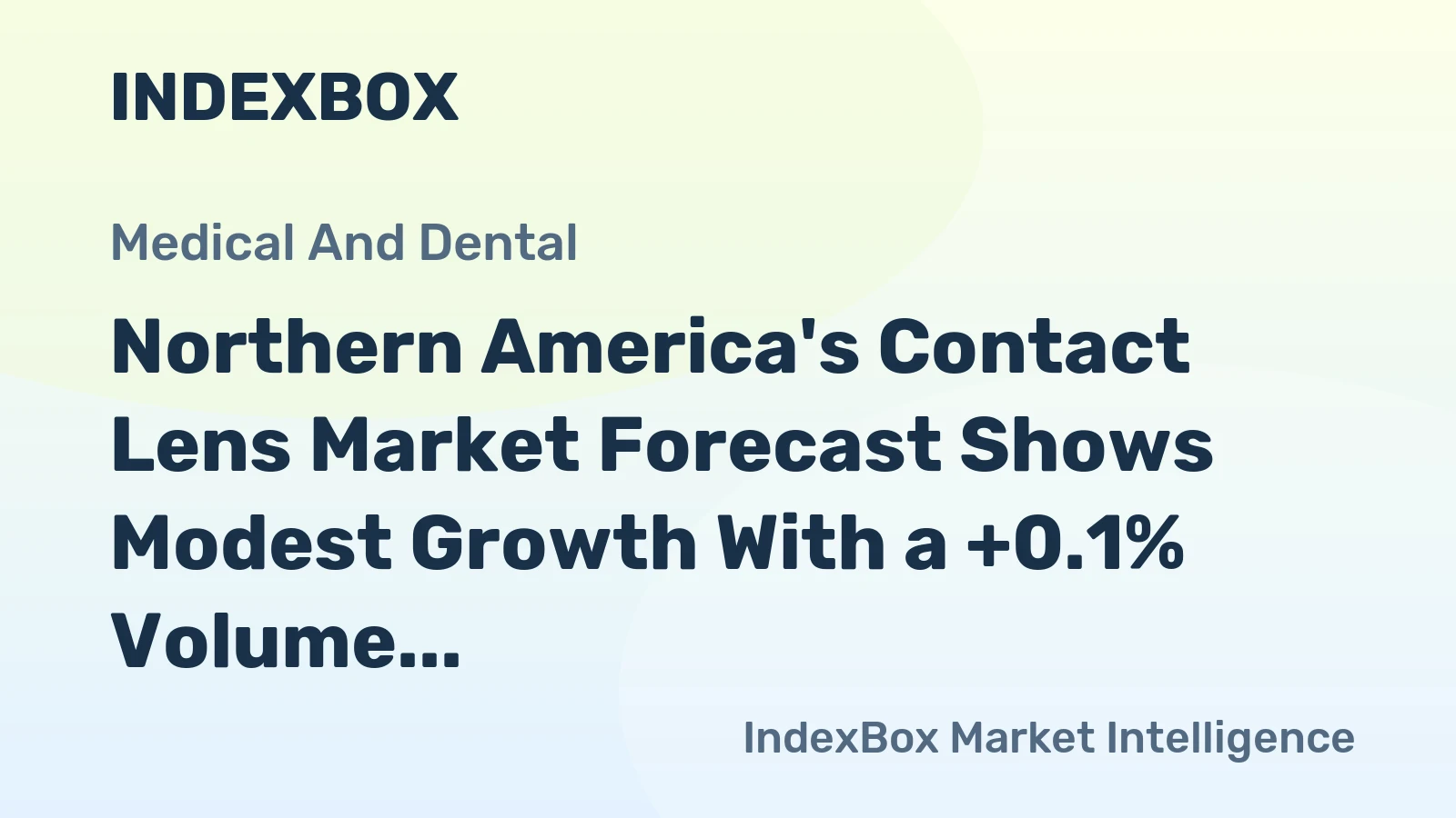 Northern America's Contact Lens Market Forecast Shows Modest Growth With a +0.1% Volume CAGR