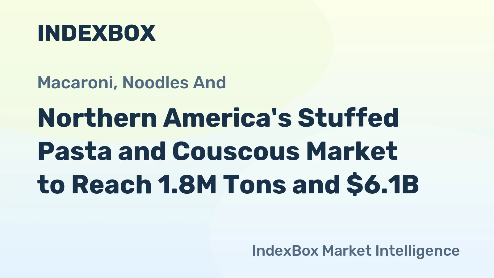Northern America's Stuffed Pasta and Couscous Market to Reach 1.8M Tons and $6.1B