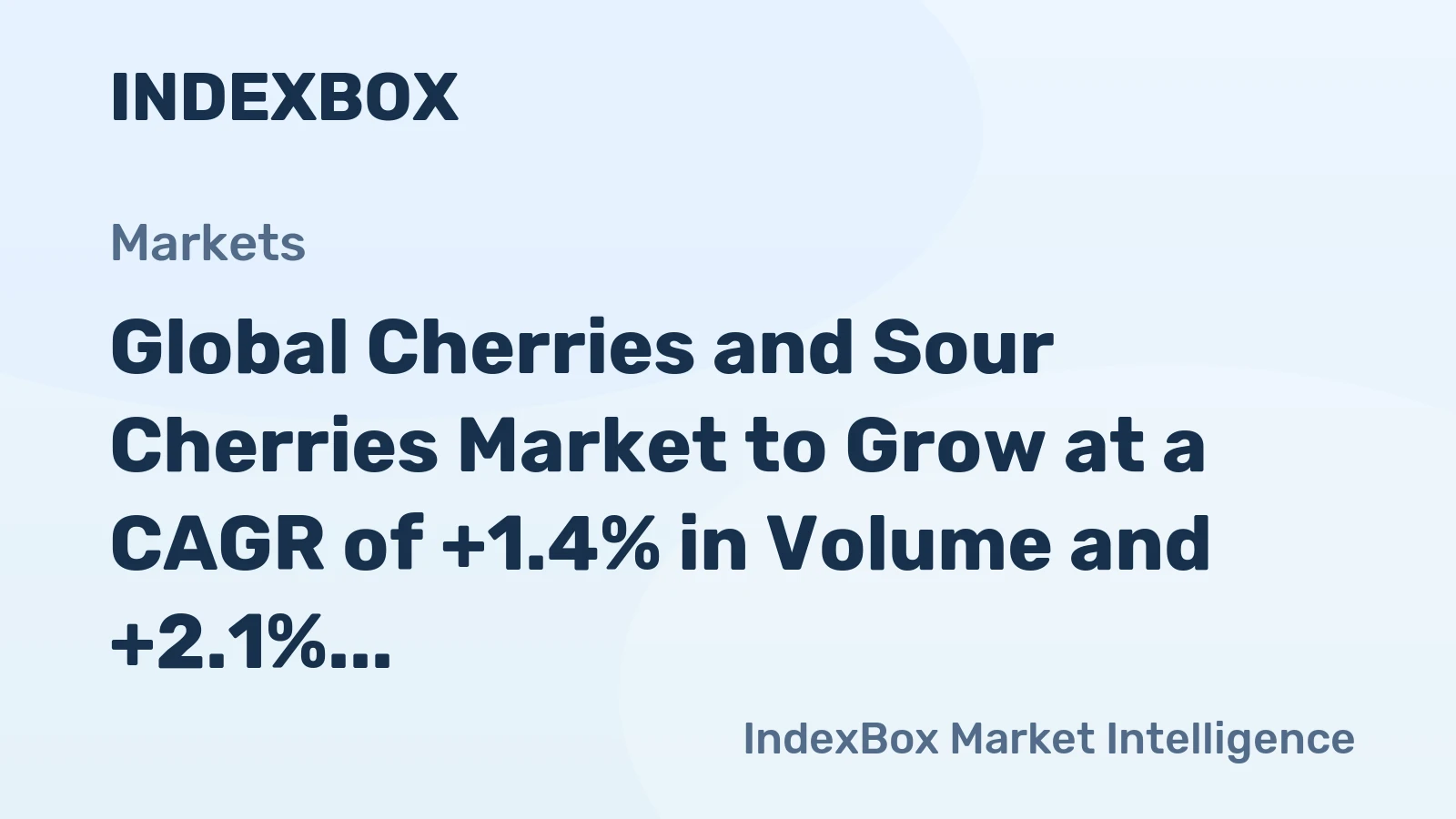 Global Cherries and Sour Cherries Market to Grow at a CAGR of +1.4% in Volume and +2.1% in Value from 2024 to 2035