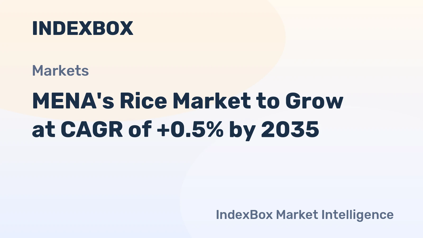 MENA's Rice Market to Grow at CAGR of +0.5% by 2035