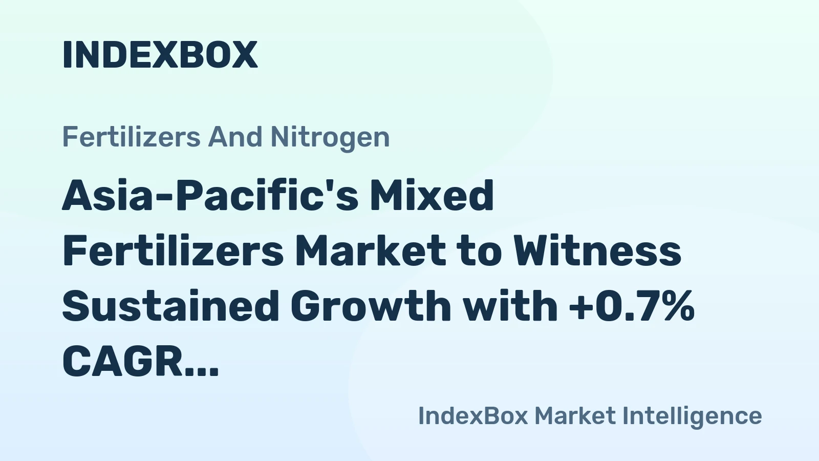 Asia-Pacific's Mixed Fertilizers Market to Witness Sustained Growth with +0.7% CAGR through 2035
