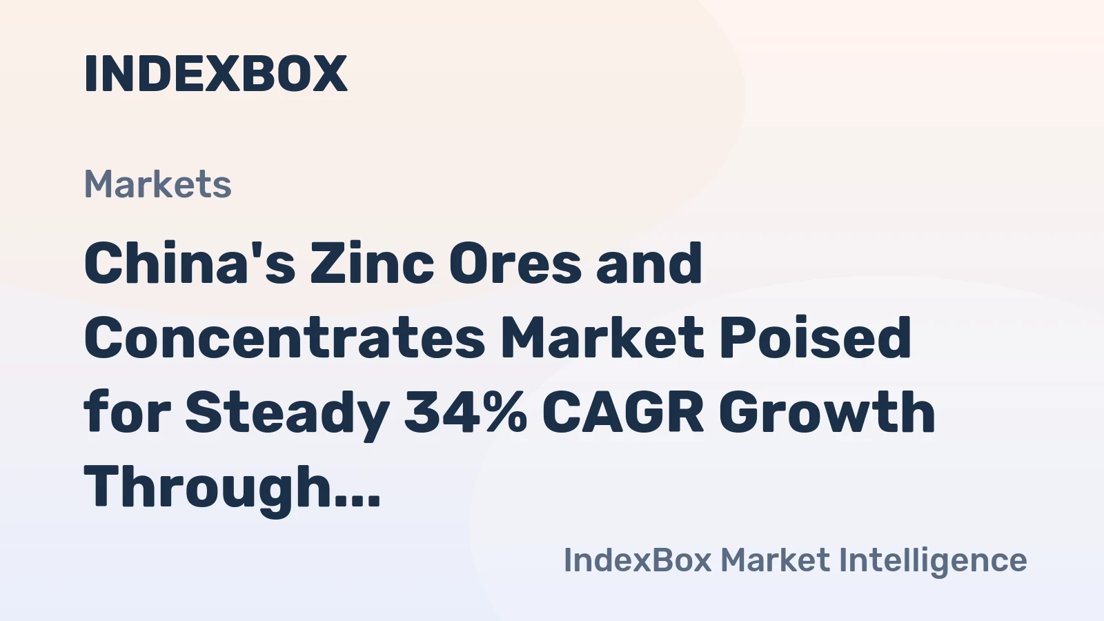 China's Zinc Ores and Concentrates Market Poised for Steady 34% CAGR Growth Through 2035