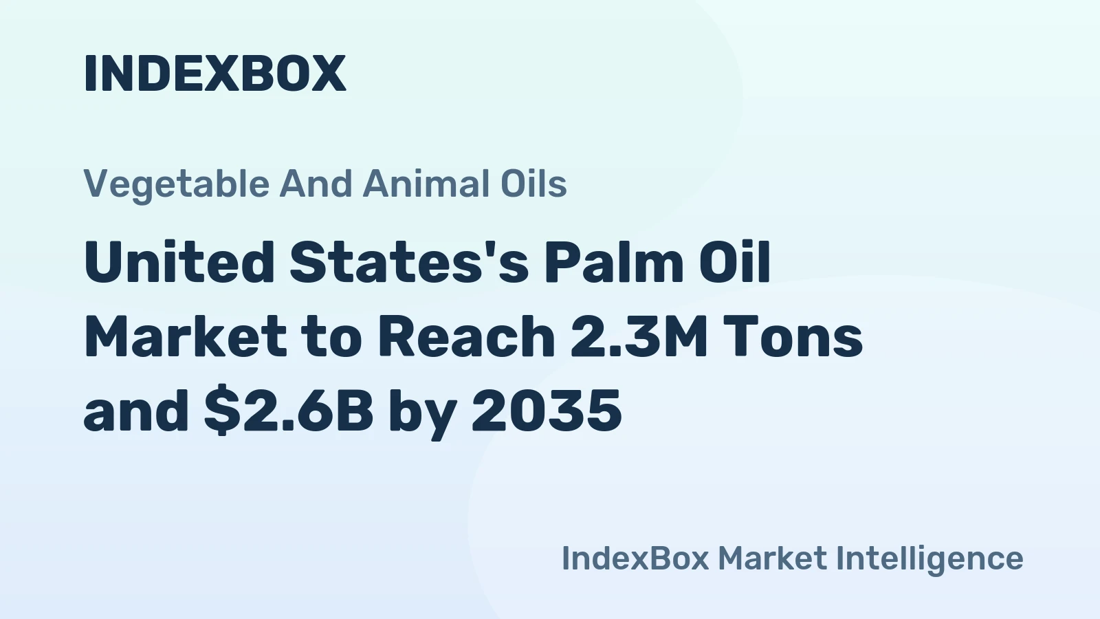United States's Palm Oil Market to Reach 2.3M Tons and $2.6B by 2035
