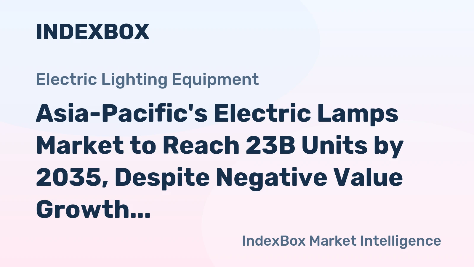 Asia-Pacific's Electric Lamps Market to Reach 23B Units by 2035, Despite Negative Value Growth