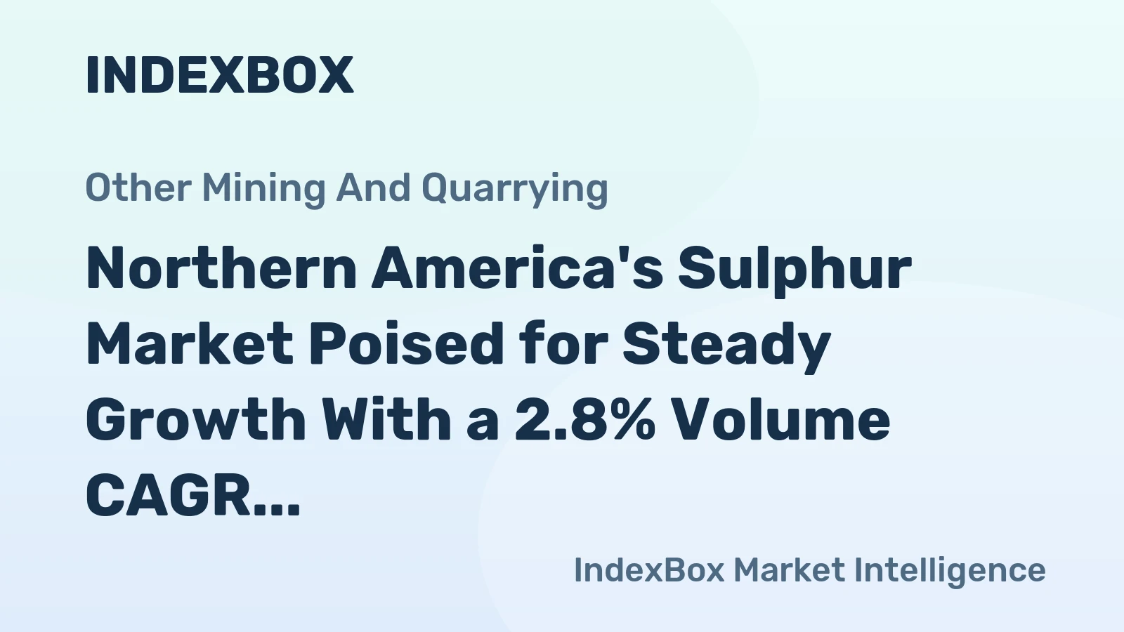 Northern America's Sulphur Market Poised for Steady Growth With a 2.8% Volume CAGR Through 2035