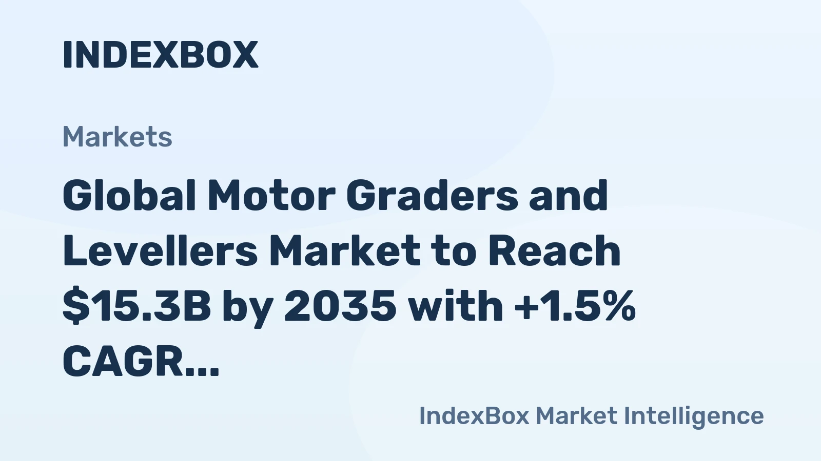 Global Motor Graders and Levellers Market to Reach $15.3B by 2035 with +1.5% CAGR