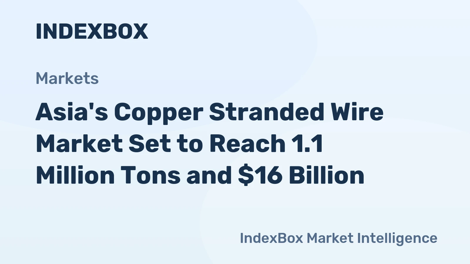 Asia's Copper Stranded Wire Market Set to Reach 1.1 Million Tons and $16 Billion