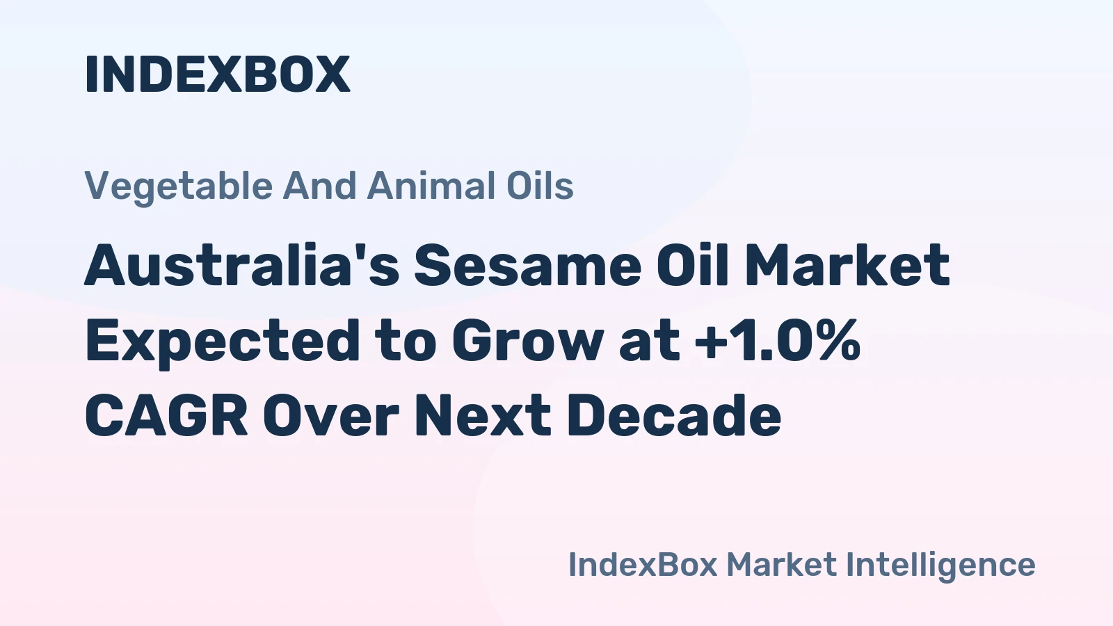 Australia's Sesame Oil Market Expected to Grow at +1.0% CAGR Over Next Decade