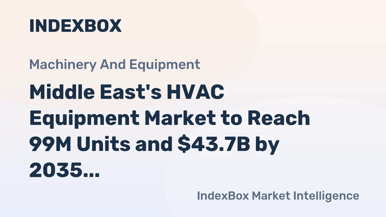 Middle East's HVAC Equipment Market to Reach 99M Units and $43.7B by 2035, Driven by Increasing Demand