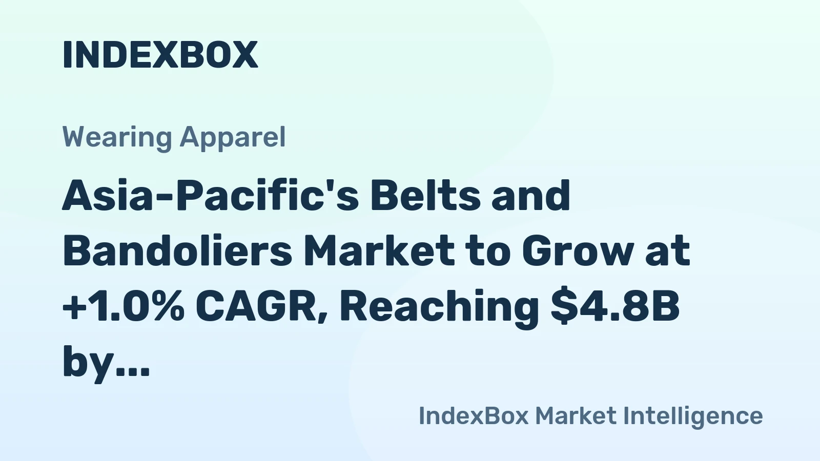Asia-Pacific's Belts and Bandoliers Market to Grow at +1.0% CAGR, Reaching $4.8B by 2035