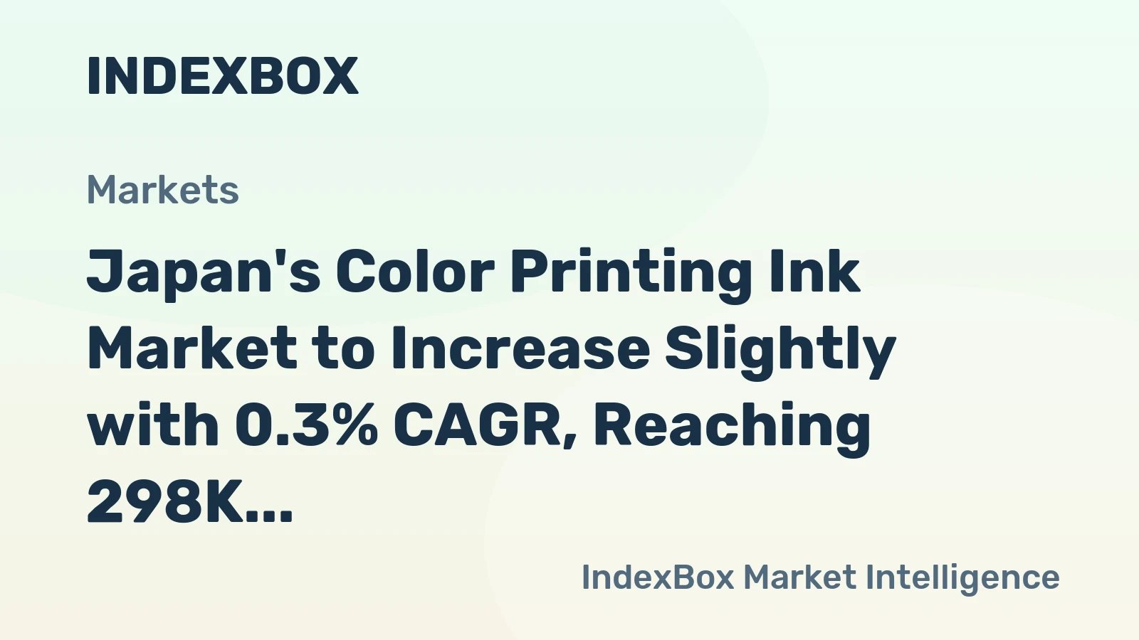 Japan's Color Printing Ink Market to Increase Slightly with 0.3% CAGR, Reaching 298K Tons by 2035