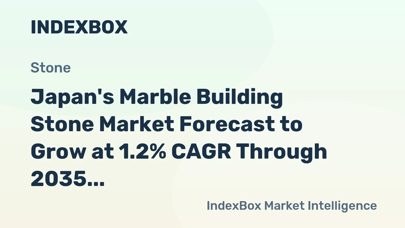 Japan's Marble Building Stone Market Forecast to Grow at 1.2% CAGR Through 2035