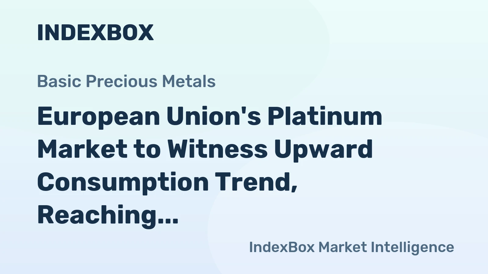 European Union's Platinum Market to Witness Upward Consumption Trend, Reaching 15K Tons and $201.4B by 2035