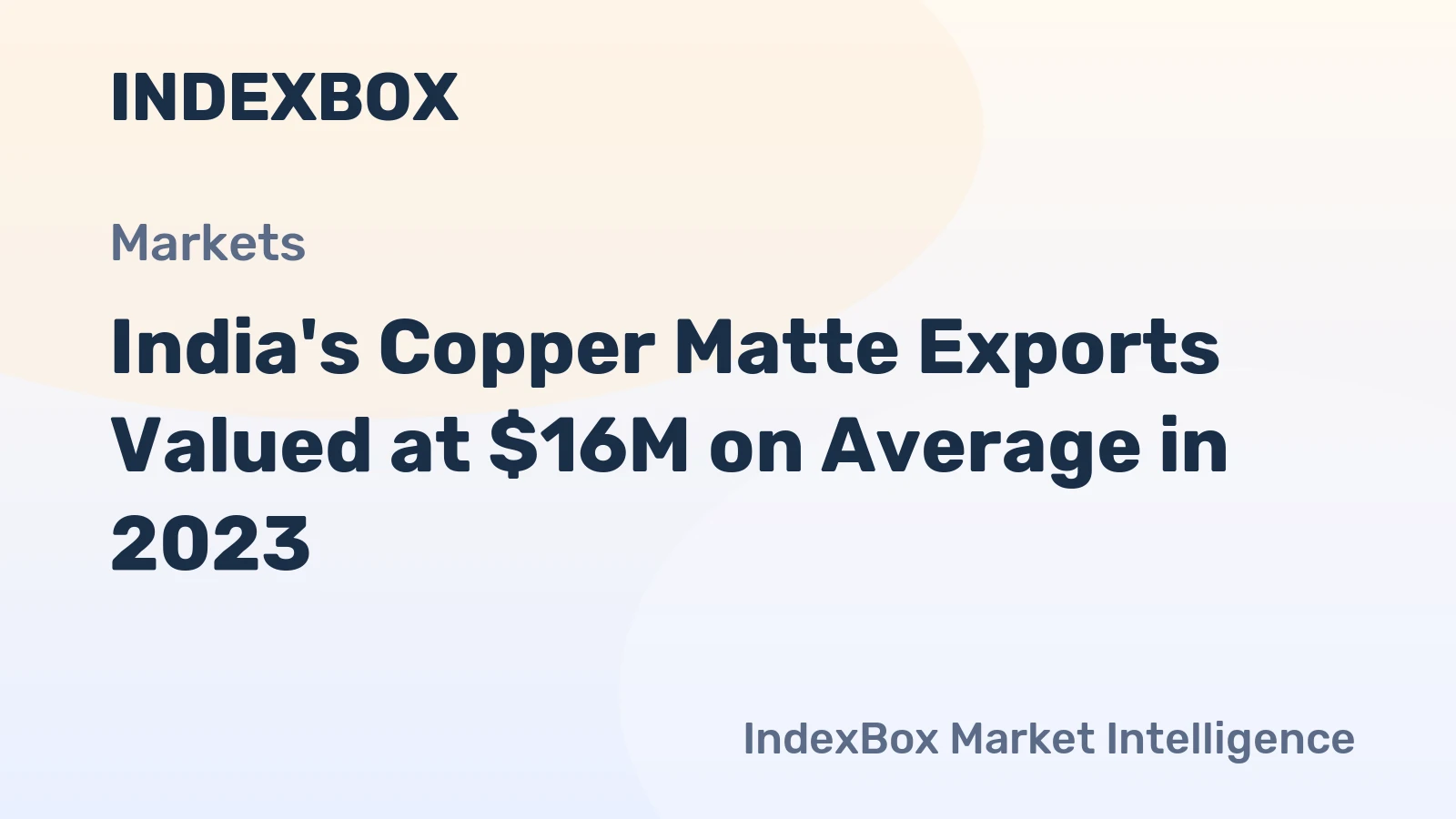 India's Copper Matte Exports Valued at $16M on Average in 2023