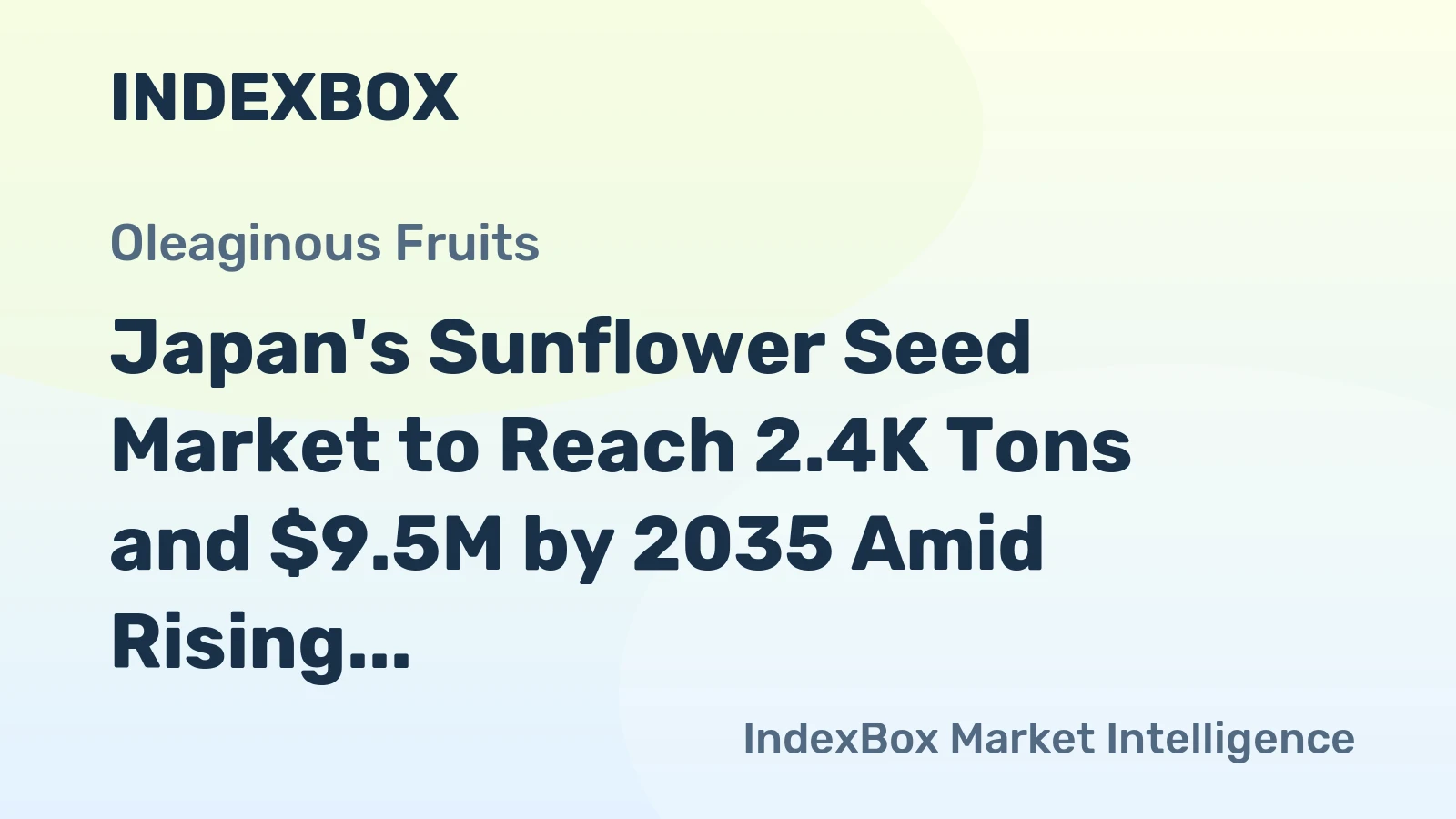 Japan's Sunflower Seed Market to Reach 2.4K Tons and $9.5M by 2035 Amid Rising Demand