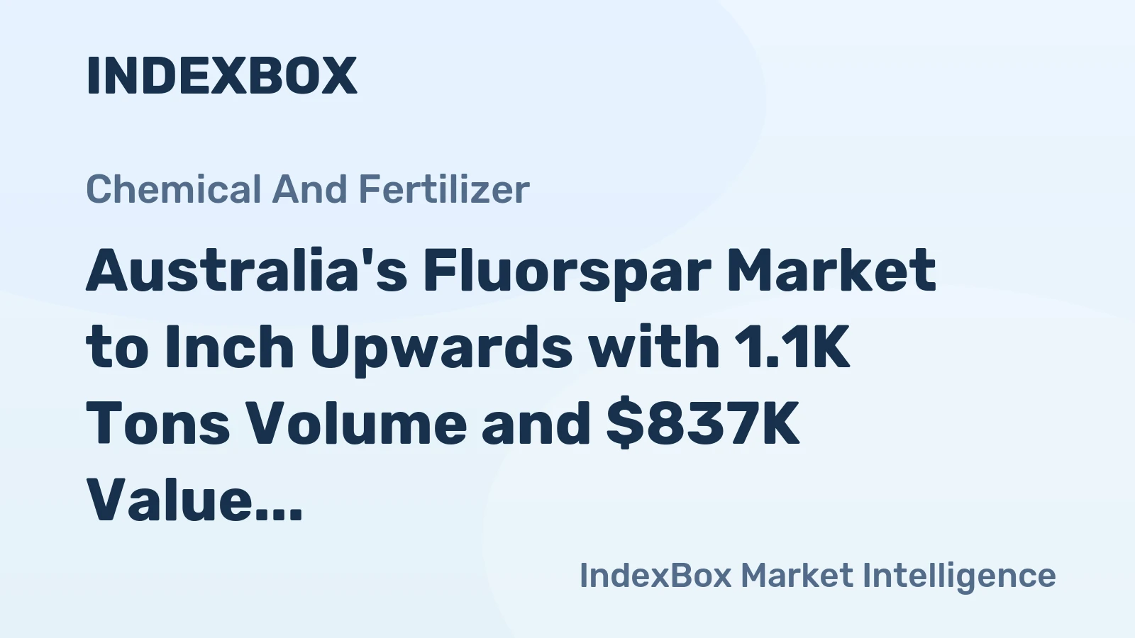 Australia's Fluorspar Market to Inch Upwards with 1.1K Tons Volume and $837K Value Forecasted by 2035