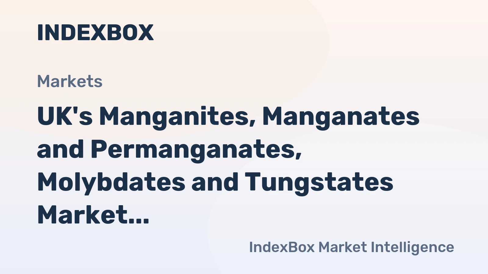 UK's Manganites, Manganates and Permanganates, Molybdates and Tungstates Market to Expand at 1.5% CAGR through 2035