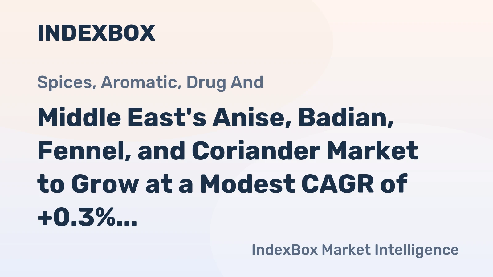 Middle East's Anise, Badian, Fennel, and Coriander Market to Grow at a Modest CAGR of +0.3% Until 2035