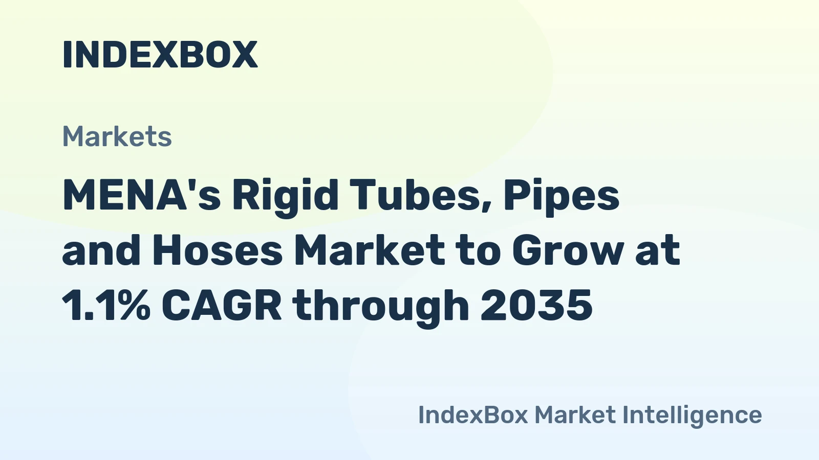 MENA's Rigid Tubes, Pipes and Hoses Market to Grow at 1.1% CAGR through 2035